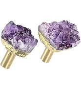 Rockcloud Pack of 2 Natural Crystal Stone Drawer Knobs Pull Handle ...