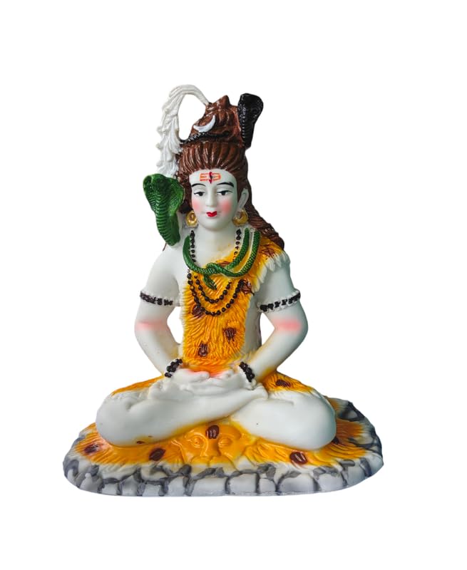 Buy Radhav Lord Shiva in Dhyan Mudra, Adiyogi Shiva Poly Resin ...