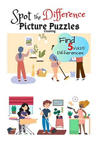 Spot the Difference Picture Puzzles "Cleaning" Find 5 Differences vol ...