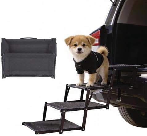 Amazon.com : Dicprms Dog Stairs 4 Steps Foldable Dog Ramp with Non-Slip ...