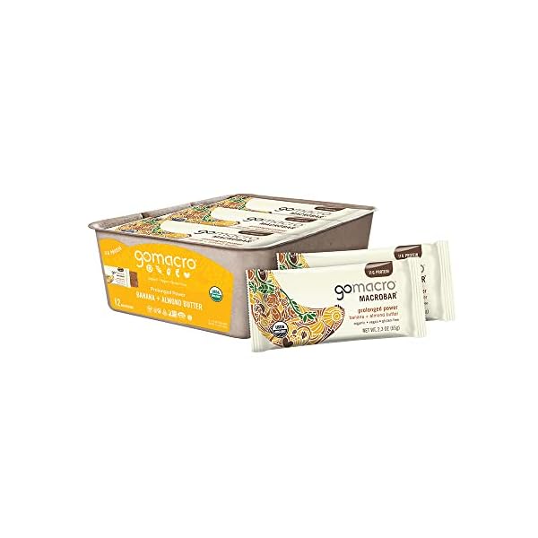GoMacro MacroBar Organic Vegan Protein Bars - Banana + Almond Butter ...