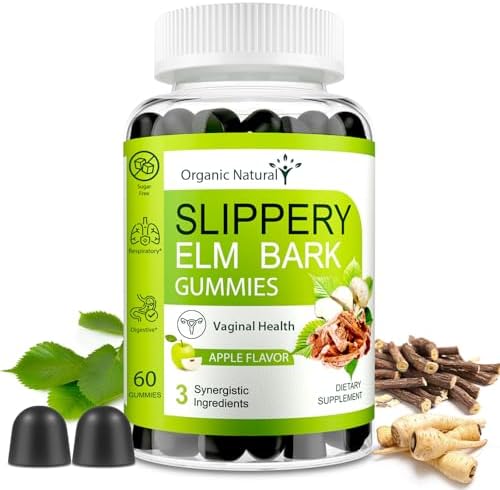 Amazon.com: Slippery Elm, Slippery Elm Bark Gummies for Women & Men ...