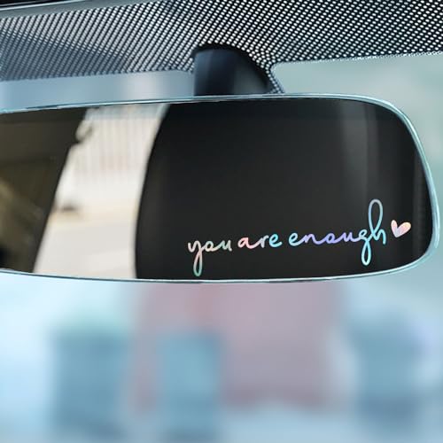 Amazon.com: 2 x You Are Enough Rearview Mirror Decal, Vanity Mirror ...