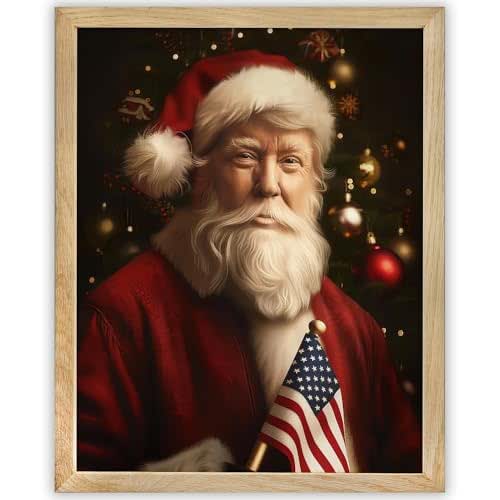 Amazon.com: Santa Trump 11x14 Framed Poster Christmas Wall Art ...