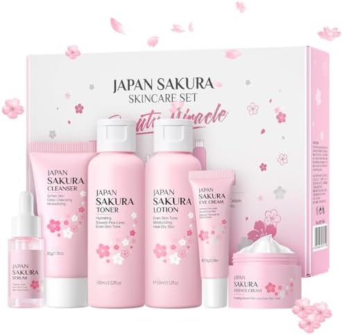 Amazon.com: 6Pcs Sakura Skincare Kit For Teenage Girls Women, Beauty ...