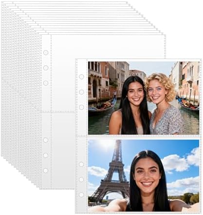 Amazon.com : BYSLBTY 30 Pack 3.5x5 Card Sleeves Binder Sheets, 6 Ring ...