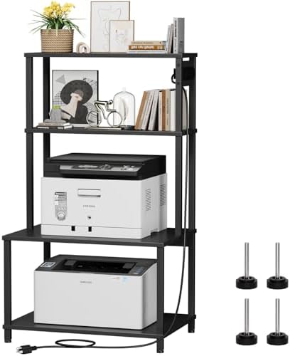 Amazon.com: Creso hom Printer Stand with Storage, 4 Tier Large Printer ...