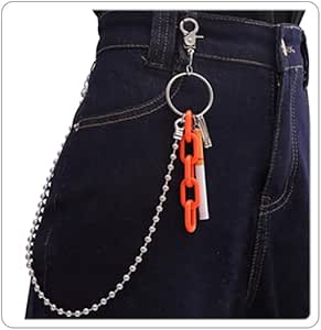 Amazon.com: ANGLEQUEEN Punk Layered Pants Chain for Men Women Skull ...