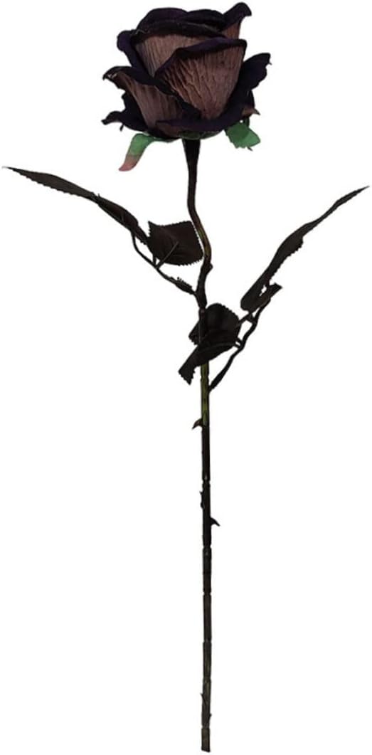 Amazon.com: Halloween Artificial Black Rose With Stem - Real Touch Faux ...