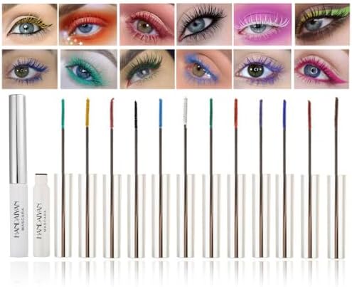 Amazon.com : Colored Mascara Sets, 12 Colors Waterproof Colorful ...
