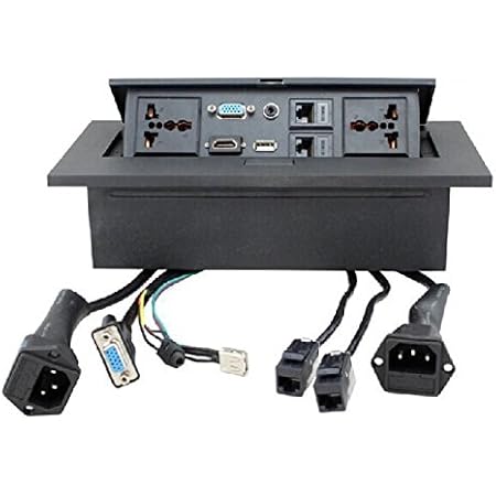 VIBOTON Hydraulic Cable Cubby Popup Box with HDMI Connector, VGA ...