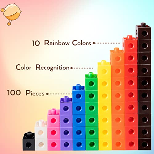 Snapklik.com : 100 Piece Linking Cubes Set, Counting Blocks ...