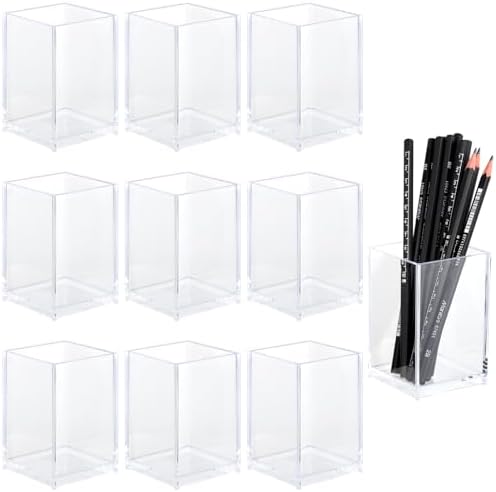 Amazon.com: 10 Pack Clear Acrylic Pen Holder Makeup Brush Holder ...