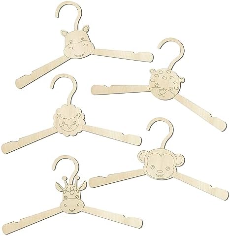 Amazon.com: Fluffy Nugget Handcrafted Eco-Friendly Wooden Kids Hangers ...