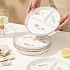 DouYuan Divided Plates Ceramic, 8 inch Round Portion Control Plates for ...