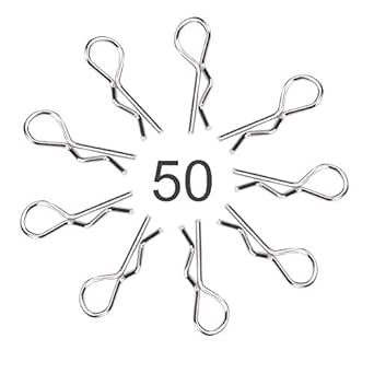 50Pcs RC Car Body Clip Pins, Stainless Steel R Type Body Clip Pin for 1 ...