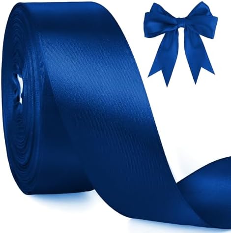 Amazon.com: 100 Yards Blue Ribbon 1-1/2 Inch Royal Blue Solid Satin ...