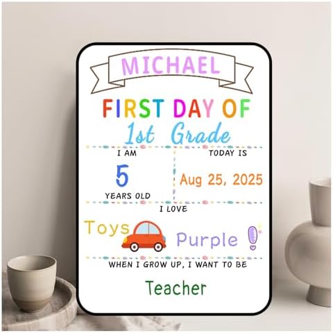 First Day of School Sign, 3-in-1 Back to School White Board Set ...