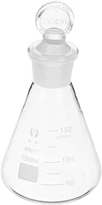 Hohopeti Erlenmeyer Flask with Stopper Glass Stoppers for Lab Beaker ...