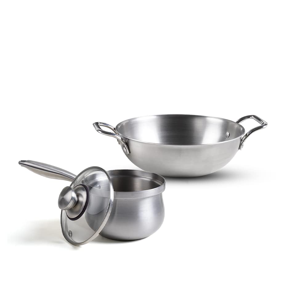 Buy The Indus Valley Triply Stainless Steel Cookware Set | 3 Layer Body ...