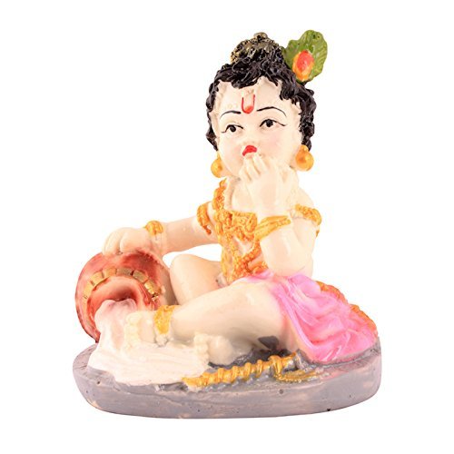 Buy Bal Gopal Krishan Eating Makhan Polyresin Idol (Pink) Online at Low ...