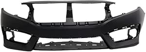 Amazon.com: For 2016 2017 2018 Honda Civic Front Bumper Cover Primed ...