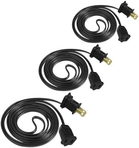 Amazon.com: 3 Pack 6 FT Polarized Extension Cord, US AC 2-Prong Black ...