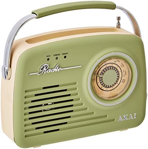 Akai A60014VSG Vintage Radio with AM and FM Radio Functions, Built-in ...