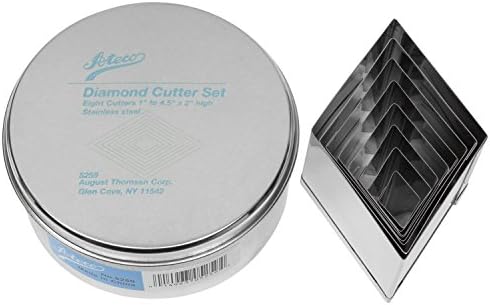 Amazon.com: Ateco Rectangle Pastry Fluted Round Cutters in Graduated ...