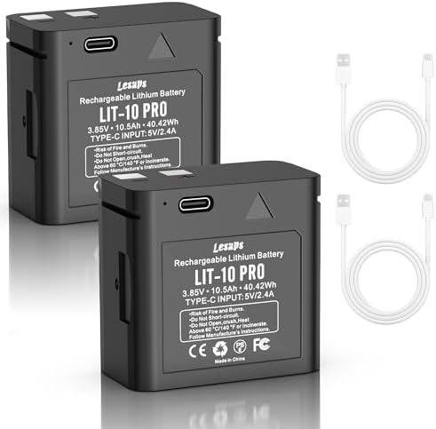 Amazon.com: 2-Pack LIT-10 Replacement Battery 10500mAh - Rechargeable ...