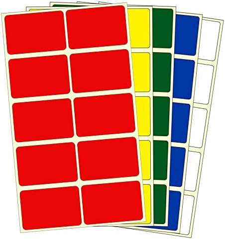 Coloured Stickers Sticky Labels - 75mm x 50mm Permanent Self Adhesive ...