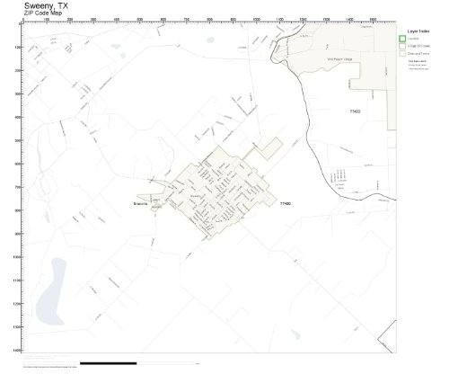 Amazon.com : ZIP Code Wall Map of Sweeny, TX ZIP Code Map Laminated ...