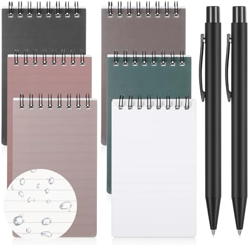 Amazon.com : Chivertion 8 Waterproof Notebook and Pen Set Includes 6 ...