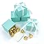 Amazon.com: Small Cube Turquoise Candy Treat Boxes Bulk Teal Blue Gift ...