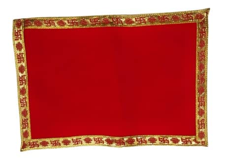 Salvus App SOLUTIONS Handcrafted Red Velvet Color Asan Cloth/Pooja ...