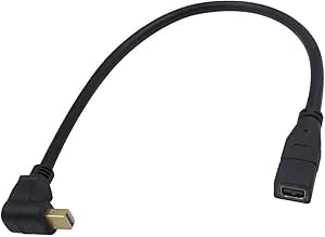 Duttek 4K 90 Degree Mini DisplayPort Cable 1FT/30cm, Down Angled Mini ...