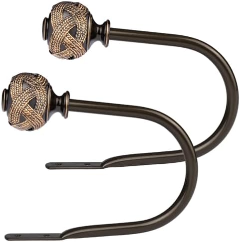 Amazon.com: USFOOK 2 Pack Bronze Curtain Holdbacks, Decorative Window ...