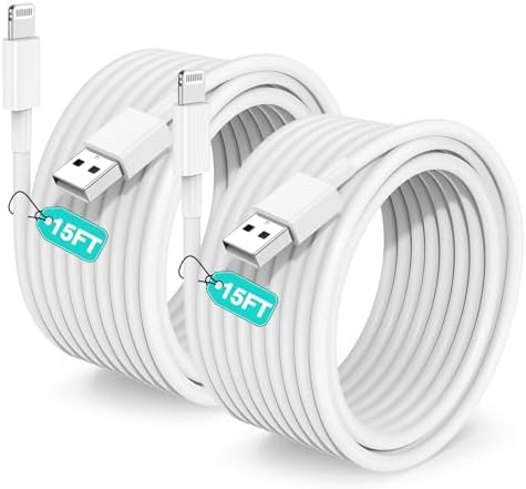 Amazon.com: Hcoob 15 FT iPhone Charger Cord Extra Long, [Apple MFi ...