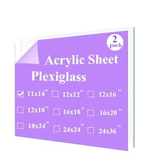 Amazon.com: Clear Acrylic Plexiglass Sheets 11x14 (2-Pack) - Ideal for ...