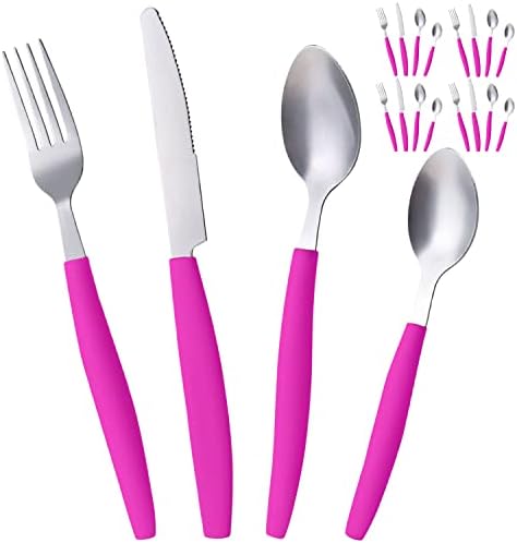 Amazon.com | Moxinox 20-Piece pink Silverware Set, 18/0 Stainless Steel ...