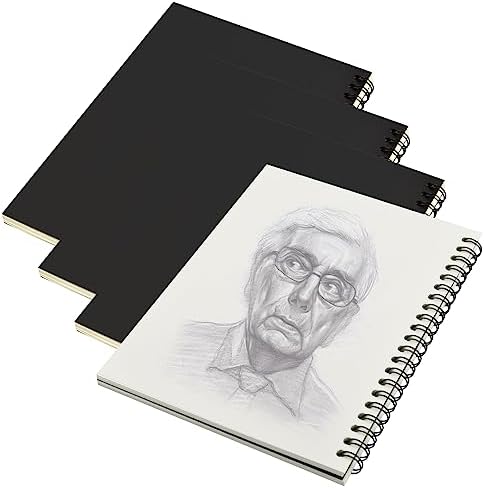 2 X A5 Artist Sketch Book White Cartridge Paper Black Card Cover Art Pad : Amazon.co.uk: Home ...