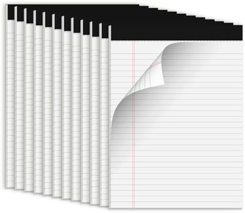 Amazon.com : White Legal Pads 8.5 x 11 Notepads, 12 Pack Writing Paper ...