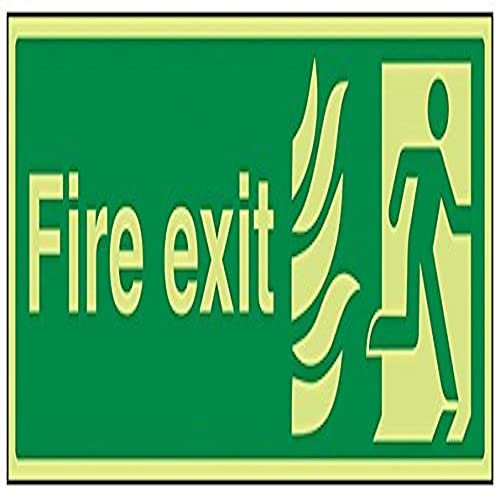 VSafety Glow In The Dark NHS Final Fire Exit Man Right Sign – 450mm x ...