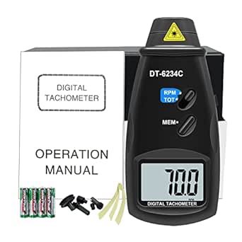 Digital Tachometer, Non-Contact RPM Gauge Marker 2.5~99,999 RPM High ...