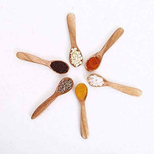 Saim Handicraft Wooden Masala Spoon (Set of 6) Teaspoons -Set 6 ...