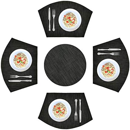 Amazon.com: 5PCS Round Placemats Wedge Place Mats Sets with Centerpiece ...