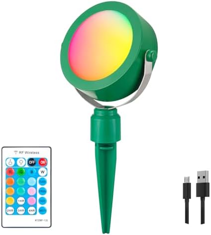 LUXSWAY Landscape Light Rechargeable, Waterproof Spotlight Outdoor with ...