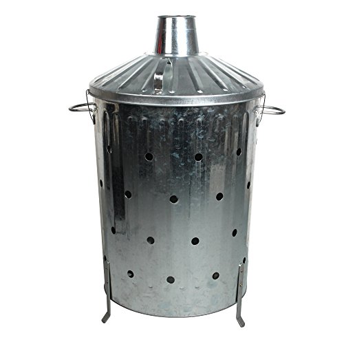 Crazygadget 90 Litre 90l Extra Large Galvanised Metal Incinerator Rapid ...