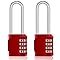 ZHEGE Combination Padlock Long Shackle, 4 Digit Combination Lock Long ...
