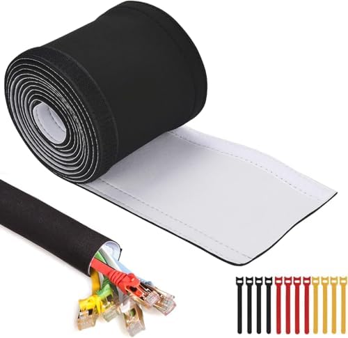 Amazon.com: Cable Management Sleeves (12 Pack Straps Included) Neoprene ...